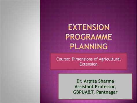 Extension Programme Planning Pptx