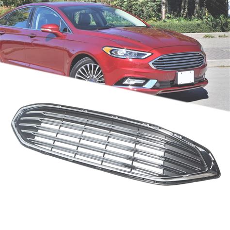 Front Grille Bumper Upper For 2017 2018 Ford Fusion Replacement Chrome