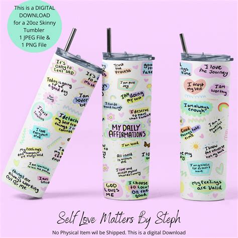 My Daily Affirmations Tumbler Wrap 20 Oz Skinny Tumbler Etsy