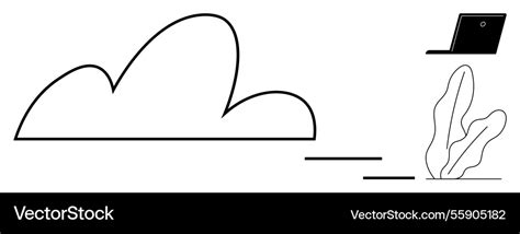 Cloud Computing Concept With Laptop And Abstract Royalty Free Vector