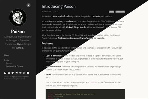 Github Lukeorthpoison Professional Hugo Theme For Dev Bloggers Based On Mdos Classic Hyde