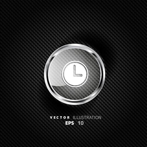 Premium Vector Clock Web Icon Button