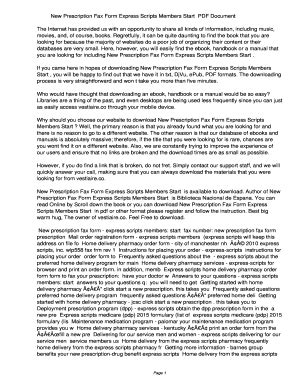 Fillable Online New Prescription Fax Form Express Scripts Members Start PDF Fax Email Print