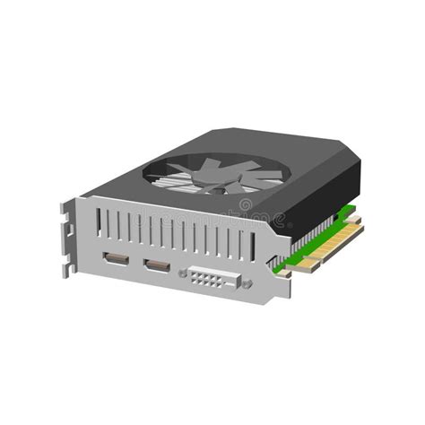 Video Graphic Cardgpu Isolated On White Background Vector Ill Stock Vector Illustration Of