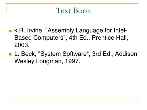 Ppt Assembly Language Lecture 0 Introduction Powerpoint Presentation