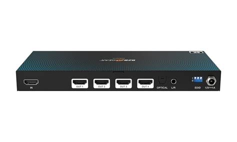 1x4 8k Uhd Hdmi 21 Splitter With Auto Downscallingaudio De Embedder