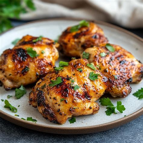 Succulent Grilled Chicken Thighs A Savory Delight With Crispy Skin And