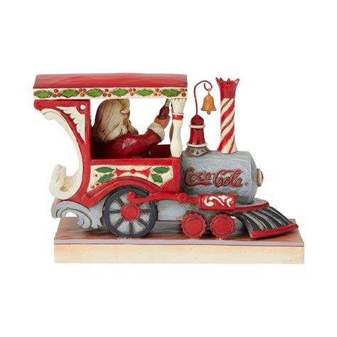 Jim Shore Coca Cola Santa In Coke Train Engine Figurine Sparkle Castle