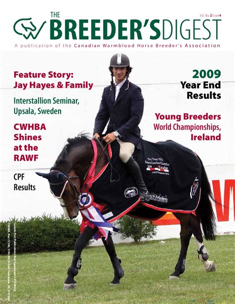 2009 Breeders Digest Fall By Canadian Warmblood Horse Breeders