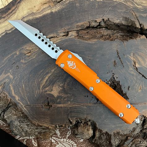 Microtech Ultratech Warhound Red Handle Stonewash Standard Blade