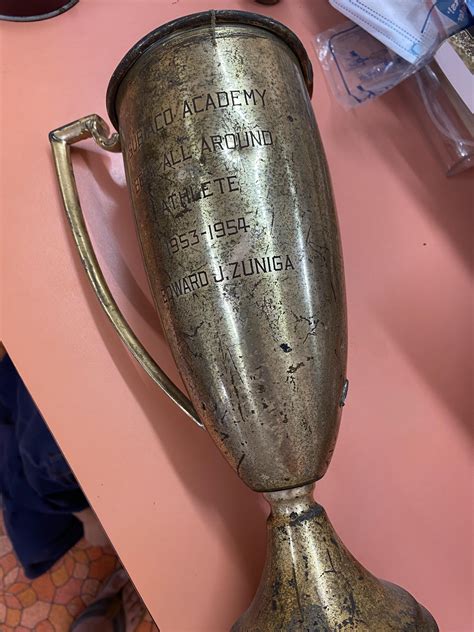 My Aunt And I Found This Old Trophy That Is My Grandfathers We Want To Get It Cleaned Up I