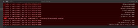i m getting many “failed to load resource net err 2 protocol