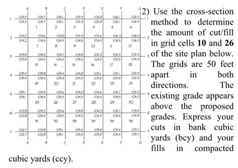 Solved Use The Cross Section The Amount Of Cut Fill Chegg Com