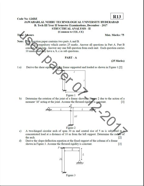 Jntuh Btech Structrual Analysis Ii December 2017 Question Paper