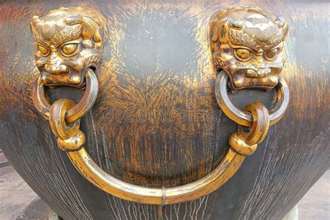 Bronze Tub At Forbidden City In China Stock Image Image Of White