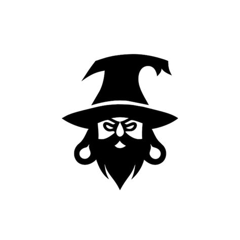 Wizard Minimal Logo Vector Illustration Cartoon Premium AI Generated
