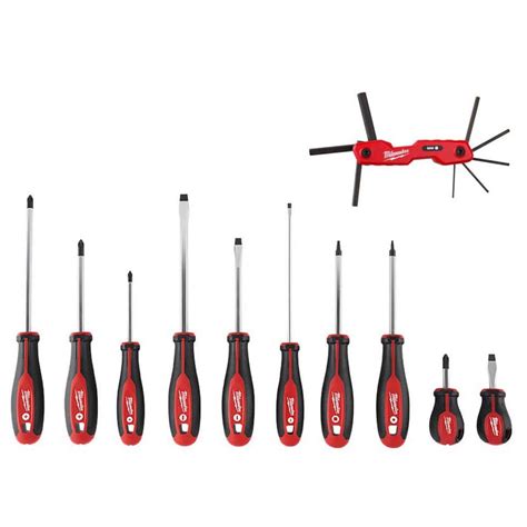 Milwaukee Folding Metric Hex Key Set 8 Piece With Screwdriver Set 48