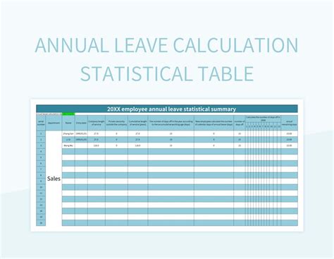 Free Annual Leave Templates For Google Sheets And Microsoft Excel Slidesdocs