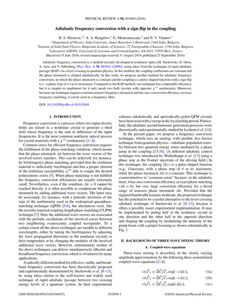 PDF Adiabatic Frequency Conversion With A Sign Flip In The Coupling