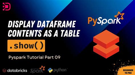 09 show in pyspark display dataframe as table show function youtube