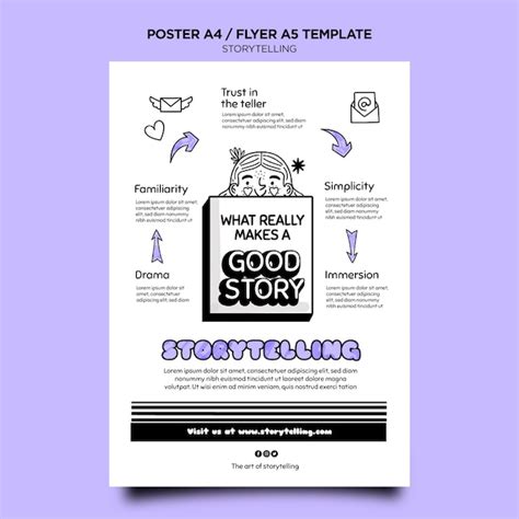 마케팅 인쇄 템플릿을위한 스토리 텔링 무료 Psd 파일