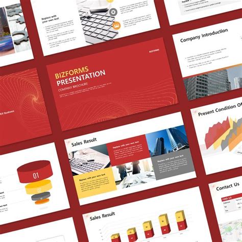 비즈폼 컬러형 브랜딩 Ppt 패키지 빨강 브랜딩 템플릿 배경 템플릿