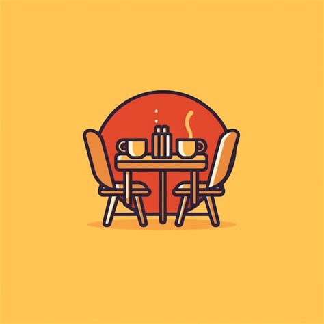Premium Photo Flat Color Dining Logo Vector