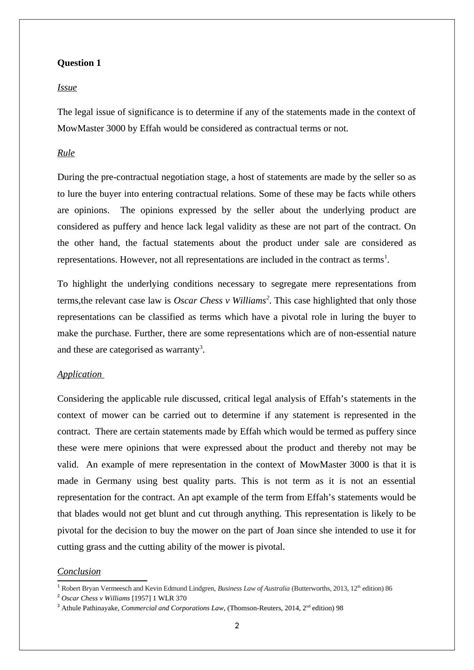 Business Law Assignment Contractual Terms Analysis