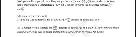 Solved A Points For A Particle Travelling Along A Chegg