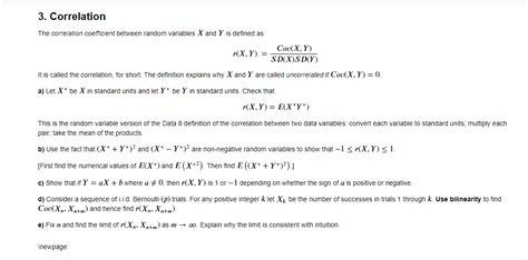Solved The Correlation Coefficient Between Random Variables Chegg