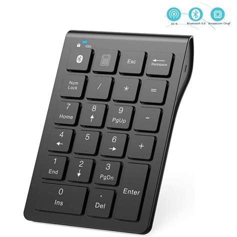 Bluetooth Number Pad For LaptopWireless Number Pad USB C Rechargeable