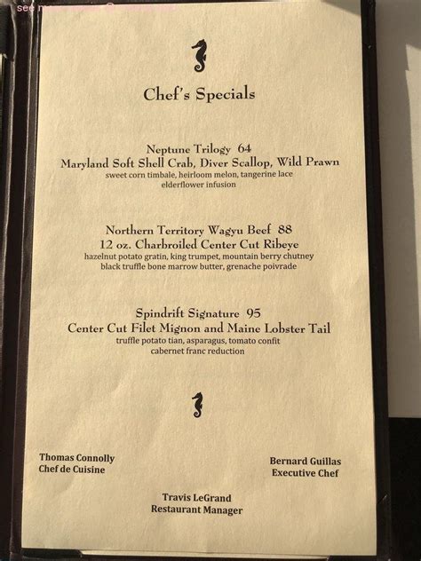 Online Menu Of The Marine Room Restaurant La Jolla California 92037