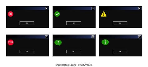 Set Retro System Dialog Box Error Stock Illustration 1992294671