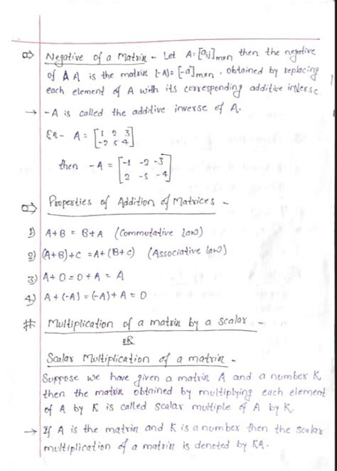 Basic Concepts Of Chapter Matrix For Class 12