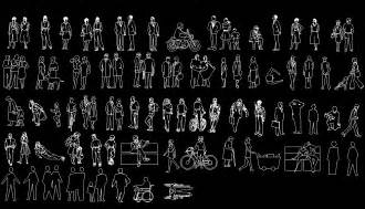 Bloques AutoCAD Gratis Librerias De Siluetas De Personas