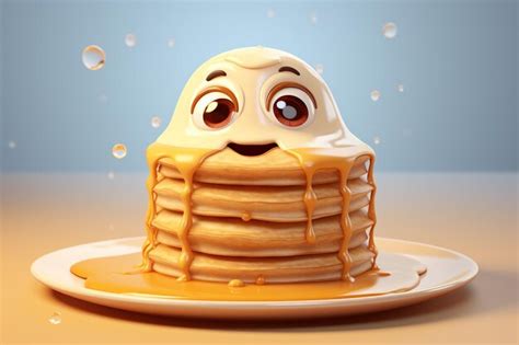 Premium AI Image Smiling Pancake 3D Character