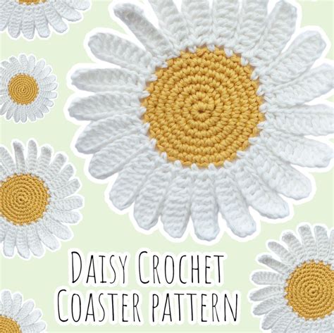 Daisy Crochet Coaster Pattern Easy Floral Design Crochet For Beginners
