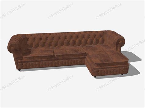 L Shaped Couch With Chaise Lounge Sketchup 3d Model Skp File Download