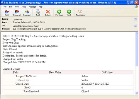 Notification Web Based Issuebug Tracking System