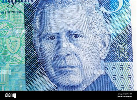 Close Up Of The First United Kingdom Banknotes To Feature King Charles