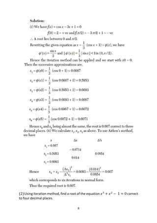 Iteration Method Solution Of Algebraic And Transcendental Equations Pdf