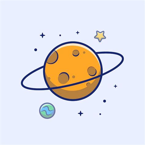 Planeet Pictogram Planeet Ster En Aarde Ruimte Pictogram Wit
