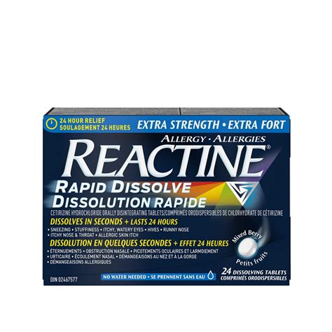 Reactine Extra Strength Rapid Dissolve 24 Hour Allergy Medicine