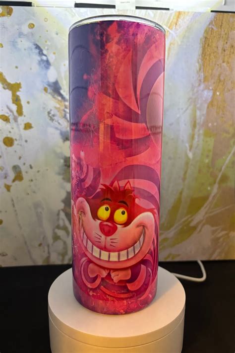 20oz Cheshire Cat Alice In Wonderland Skinny Tumbler Travel Cup