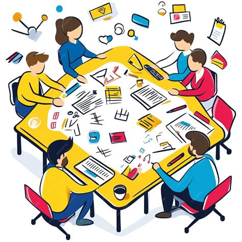 Image Of A Team Collaboration Session With Brainstorming And