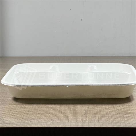 4 Cp Rectangular Sugarcane Bagasse Meal Tray Supertonne