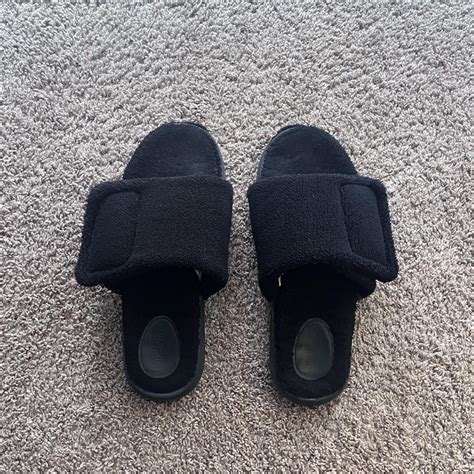 Black Terry Cloth Slides Goodfellow Slides Message Depop