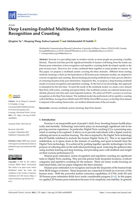 Pdf Deep Learning Enabled Multitask System For Exercise Recognition