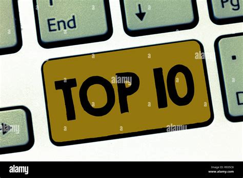 Writing Note Showing Top 10 Business Photo Showcasing List Of Most
