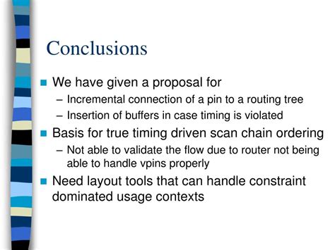 Ppt A Proposal For Routing Based Timing Driven Scan Chain Ordering